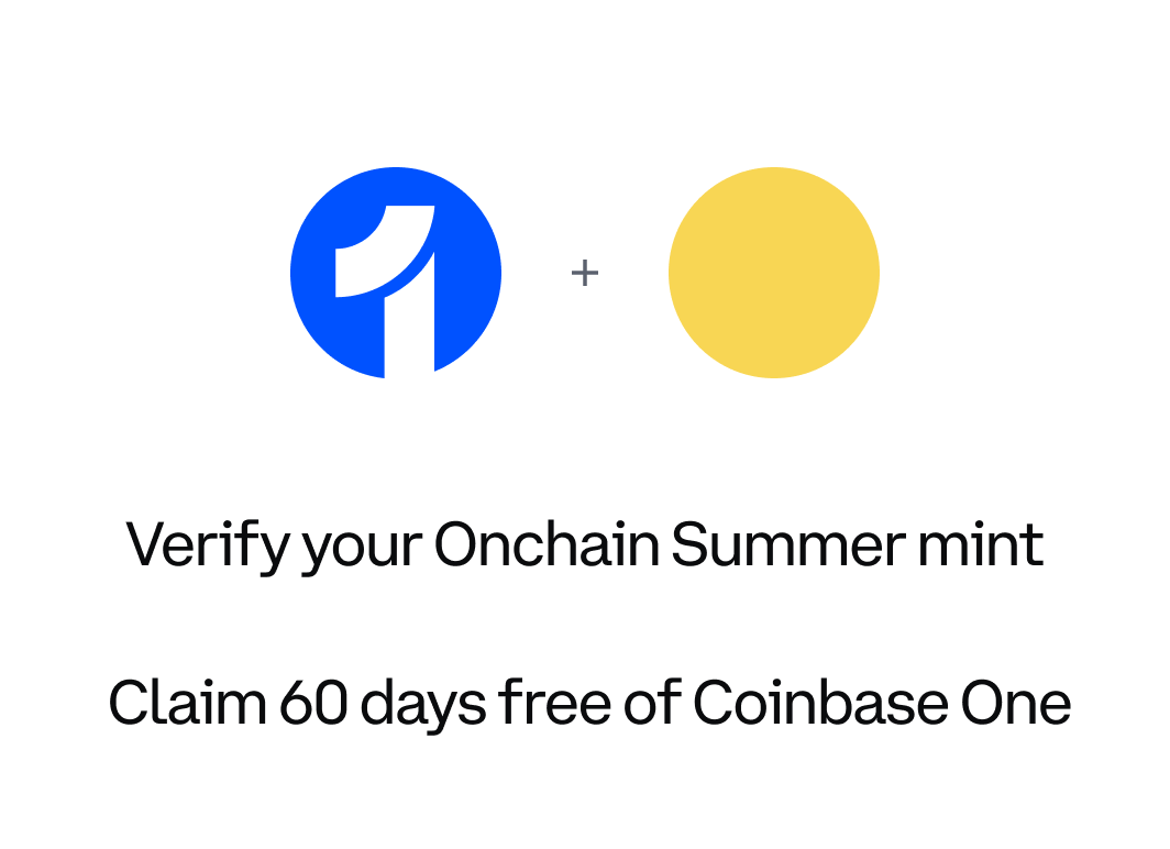 Success! Claim your 60 days of free Coinbase One